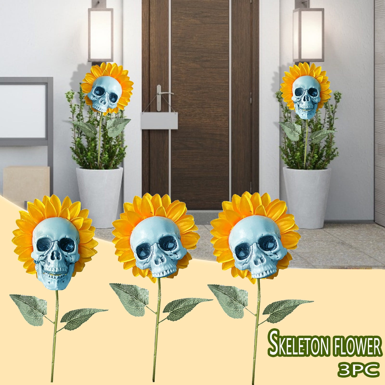 Click here for Yang Su Creepy Skull Flowers Sunflower Skull Festi... prices