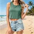 AGWOLF Crop Tank Tops for Women Casual Summer Sleeveless Shirts Cute ...