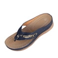 RKSTN Wedge Sandals for Women Womens Flip Flops Chain Accents Plus Size ...