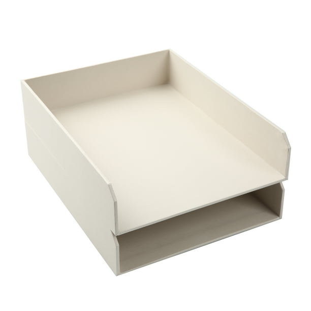 Pen+Gear 2 Piece Set Paperboard Paper Tray Desk Organizer Papyrus Beige ...