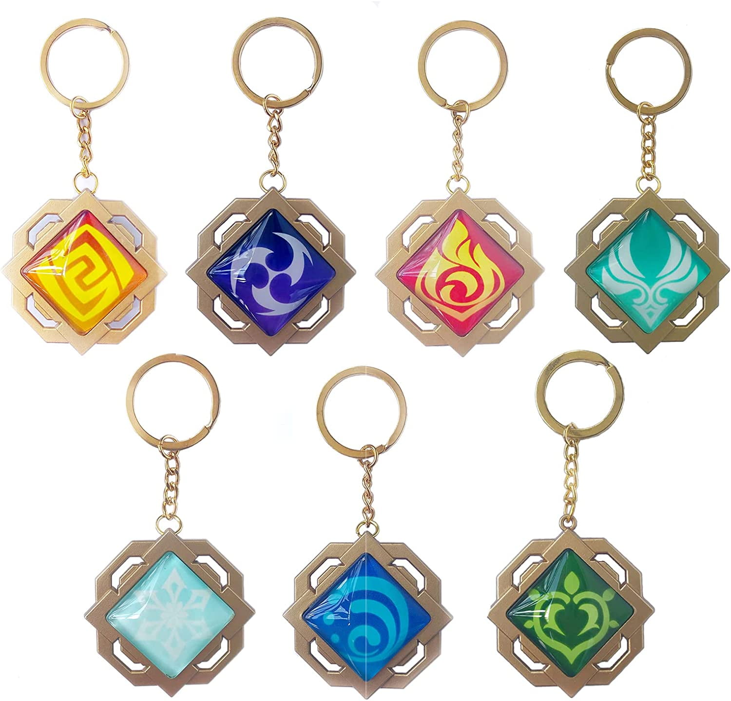 Buy Genshin Impact Mondstadt and Liyue Vision Keychain Game Character ...