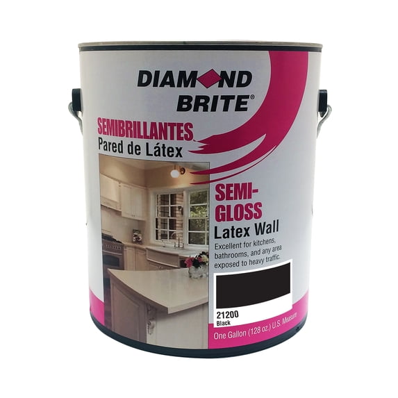 Diamond Brite Paint 1 gal. Black Semi-Gloss Latex Interior Paint ...