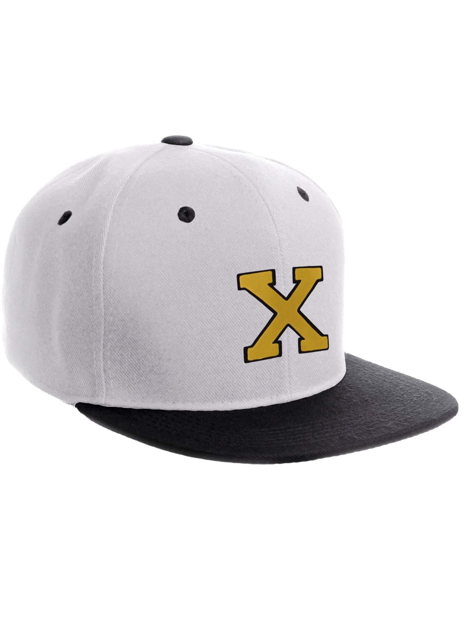 Classic Snapback Hat Custom A to Z Initial Letters, White Black Cap ...