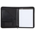 Contrast Stitch Leather Zippered Portfolio Folder/Business Portfolio ...