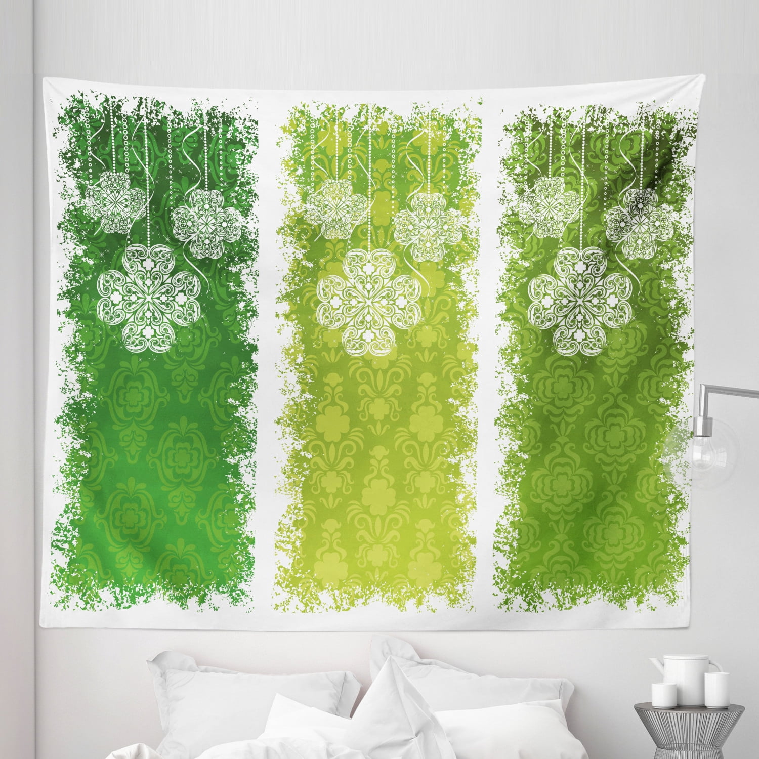 Irish Tapestry, Aged Vintage Antique on Green Toned Color Bands Celtic ...