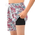 BZSMCE Swim Shorts Red Blue Flower Pattern For Quick-Dry Shorts With ...