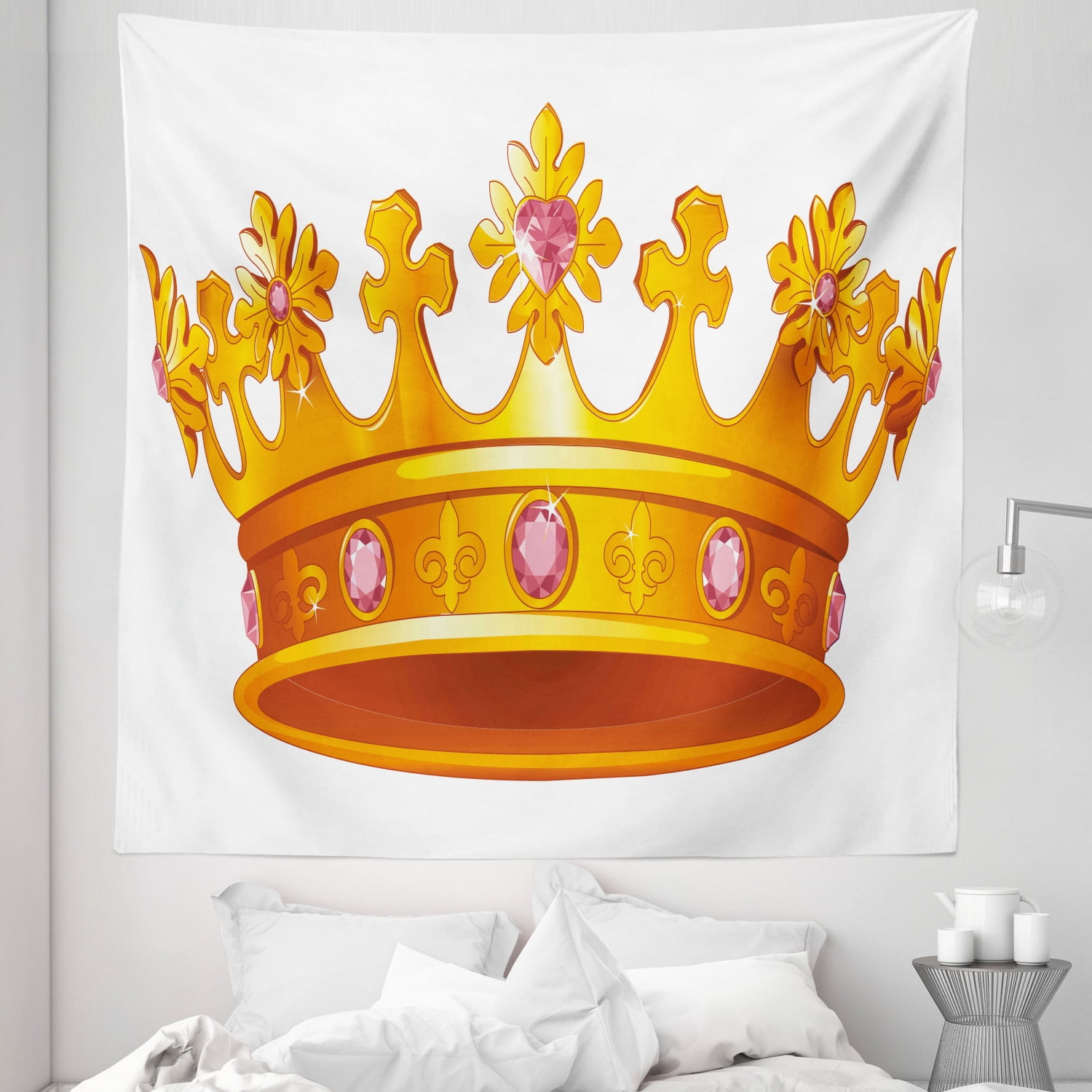 Queen Tapestry, Crown with Pale Pink Gemstone Antique Tiara Nobility ...