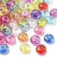 100pc Transparent Acrylic European Beads Large Hole Beads AB Color ...