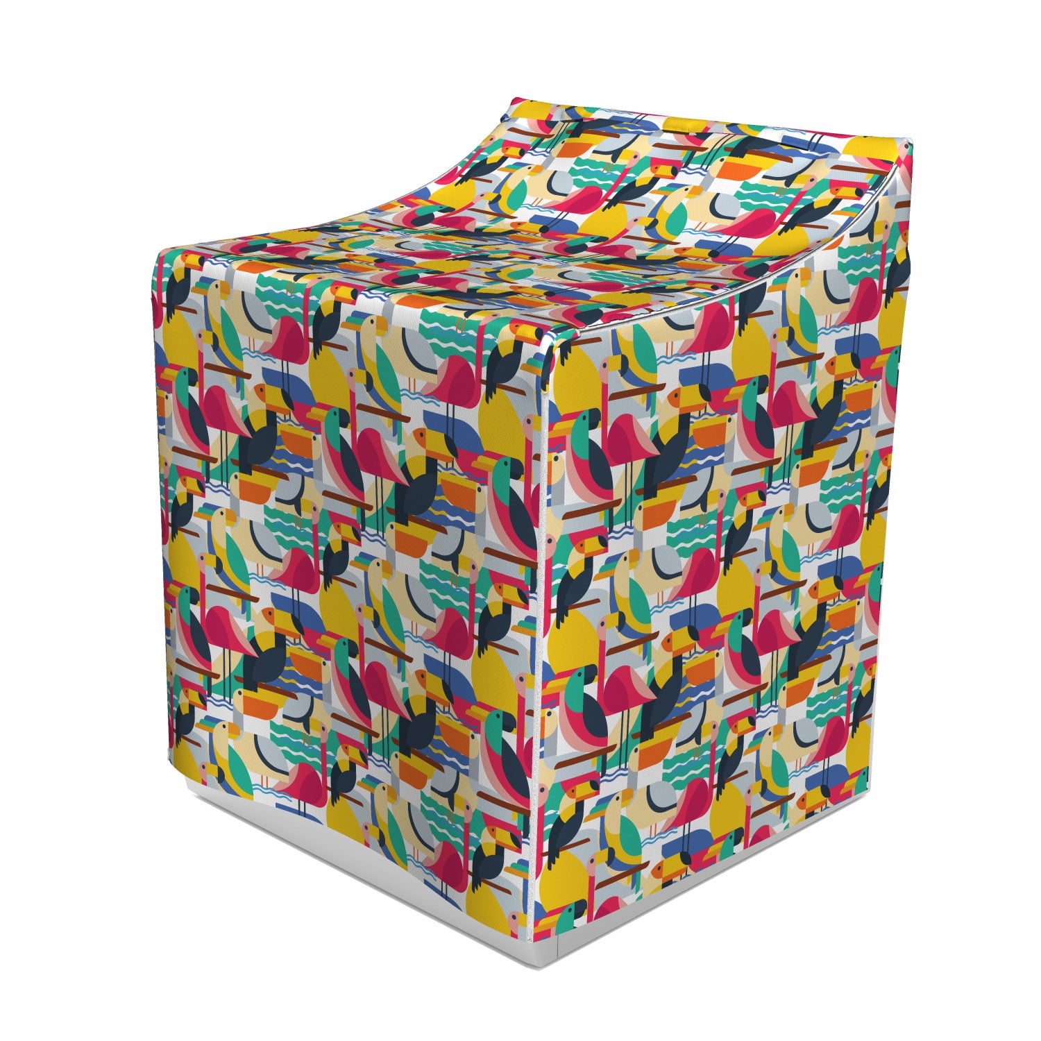 Birds Washer Cover, Futuristic Design of Contrast Colored Toucan ...