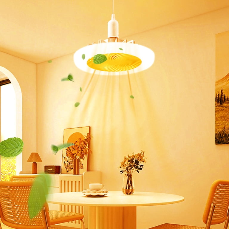 Oscillating Ceiling Fan With Light 360° Rotation LED Fan Light, 3