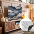 Black Marble TV Dust Cover 75 Inch, Abstract Art Grey Gold Stripes ...