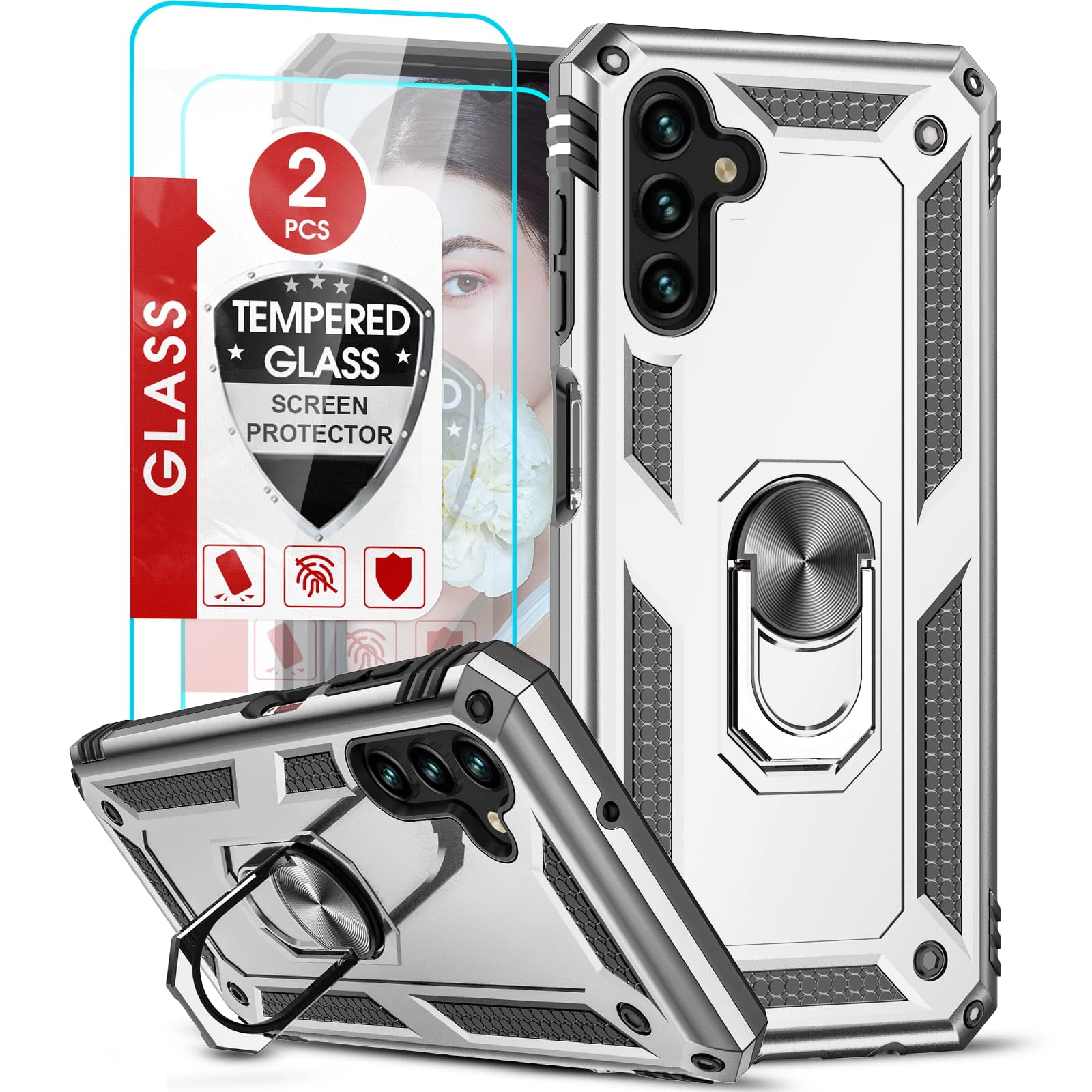 LeYi Galaxy A13 5G Case, Samsung A13/A32/A23 5G 4G/A04S Case with Screen Protectors [2 Pack ...