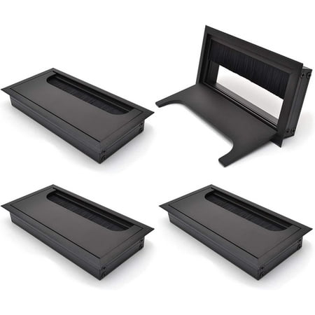 NETSENG 80x 160mm Square Cable Cover for Desk Mounted Furniture Cable ...