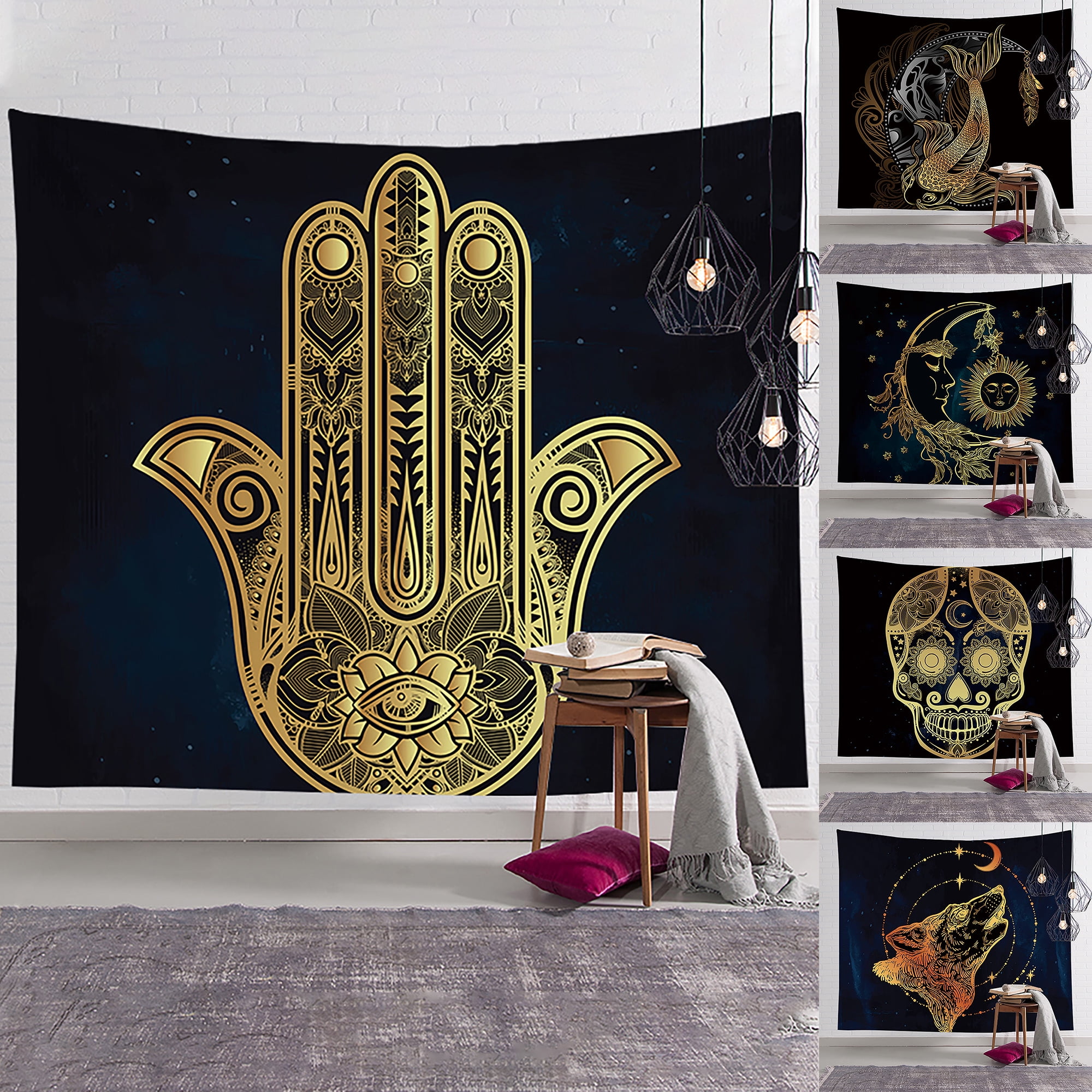 32 Pattern Psychedelic Sun and Moon Tapestry Burning Sun with Star ... 32 Pattern Psychedelic Sun and Moon Tapestry Burning Sun with Star ...