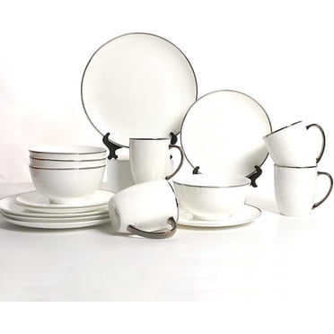 32 PC Spin Wash Dinnerware Dish Set for 8 Person | Mugs, Salad and ...