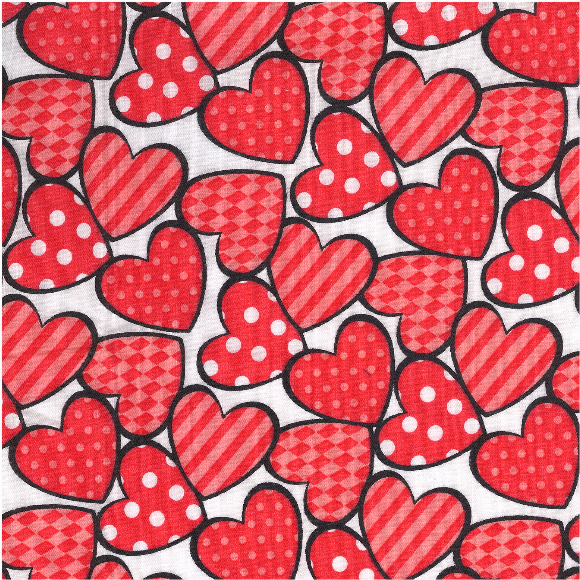 Shason Textile Soft Poly Cotton Print Fabric For Valentine's Day, 3 yds ...