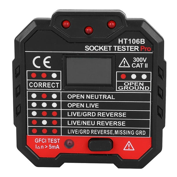 Socket Tester,HT106B Multifunction Electric Socket Mains Fault Checker ...