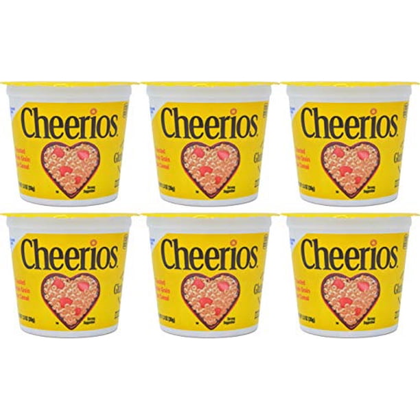 Cheerios Breakfast Cereal, Six Single-Serve 1.3oz Cups(6-Pack ...