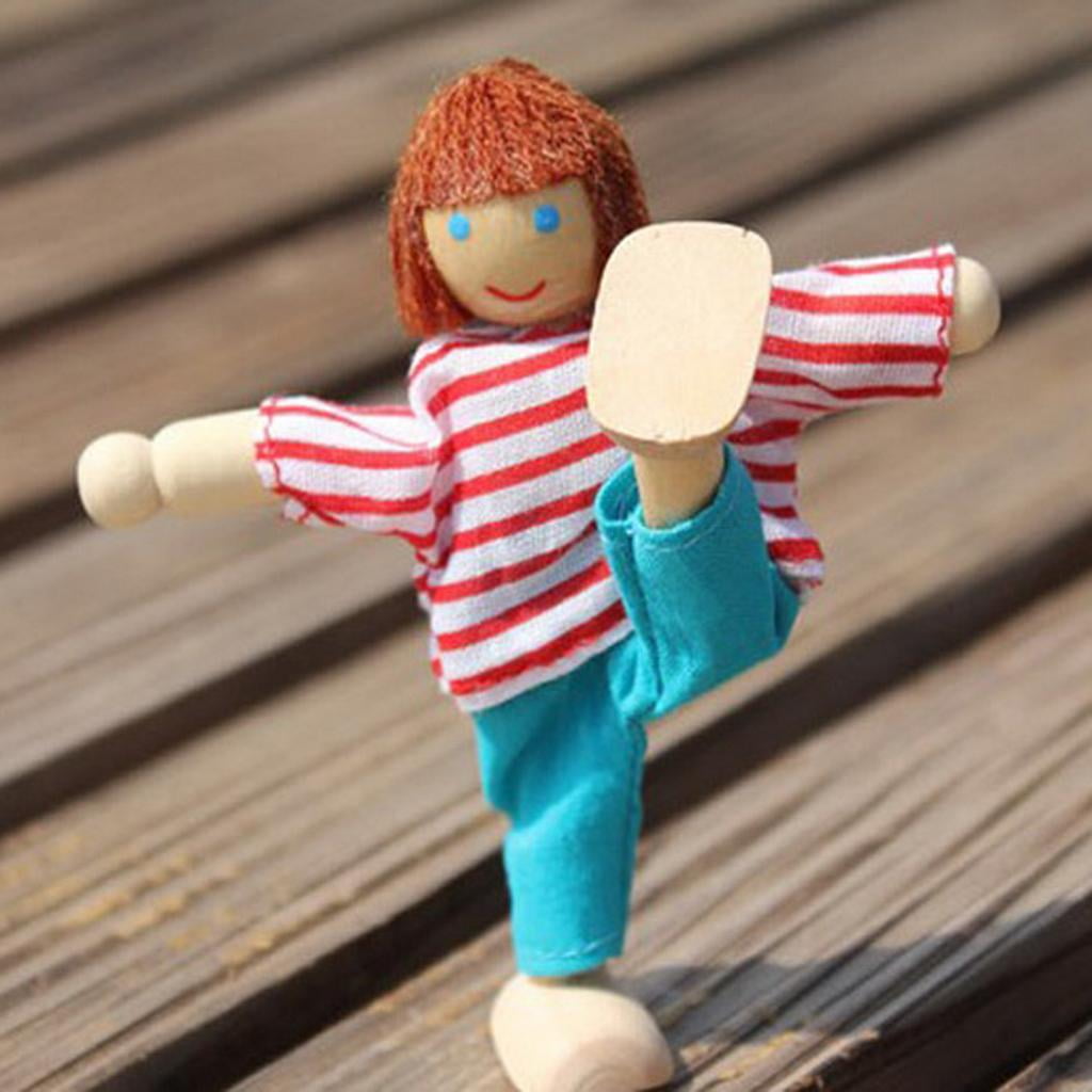 TISHITA 4pcs 1 12 Scale DollHouse Miniature People Figures Wooden Dolls Family Mini Life Walmart