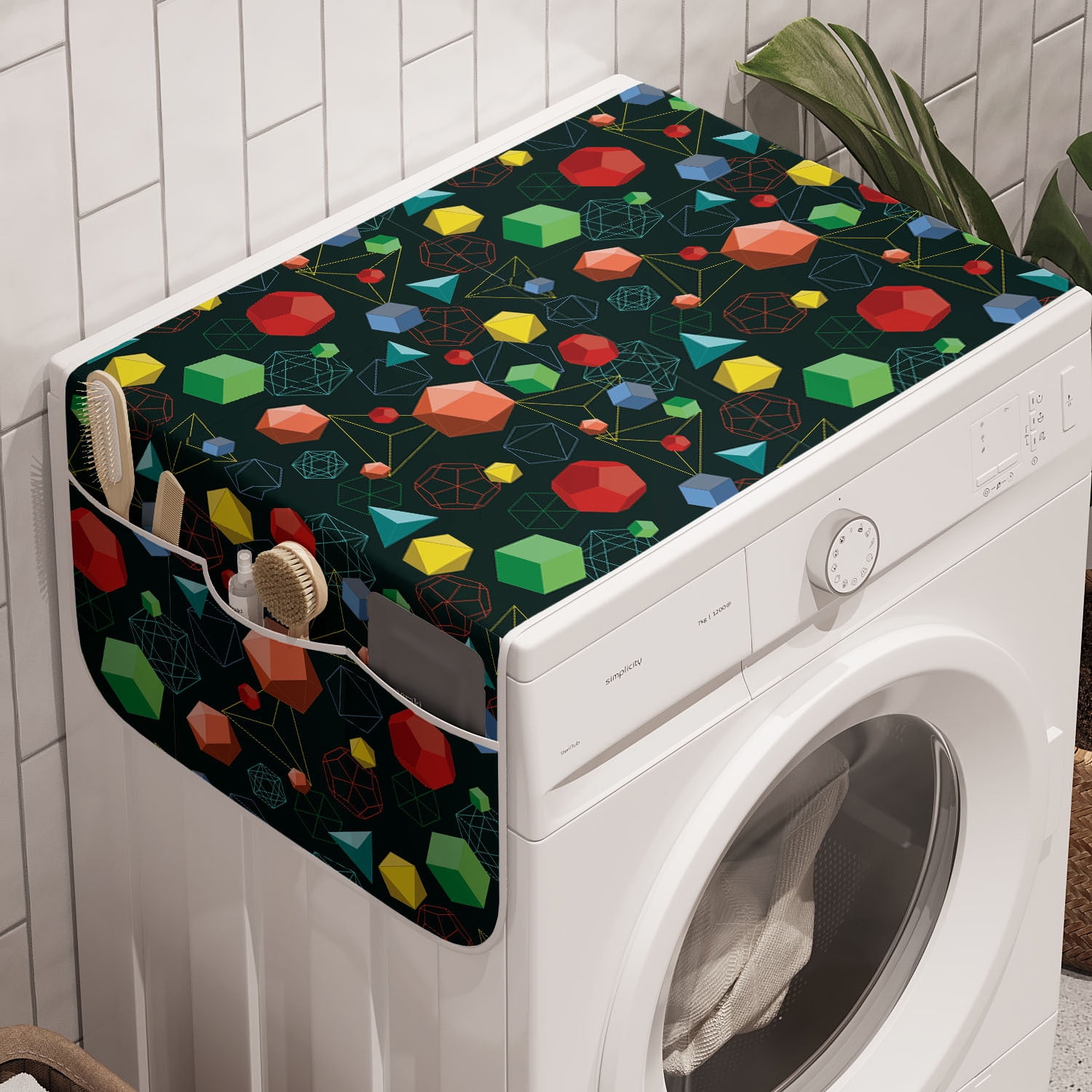 Geometric Washing Machine Organizer, Geometric 3D Styled Shapes in ...