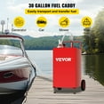 VEVOR 30 Gallon Gas Caddy , Fuel Storage Tank on 2 Wheels, Portable Gas ...
