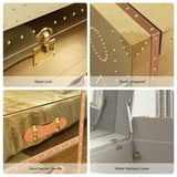 FUKAYI Mid-Century Modern Wide Dresser Trunk with Flip Top Mirror Metal ...