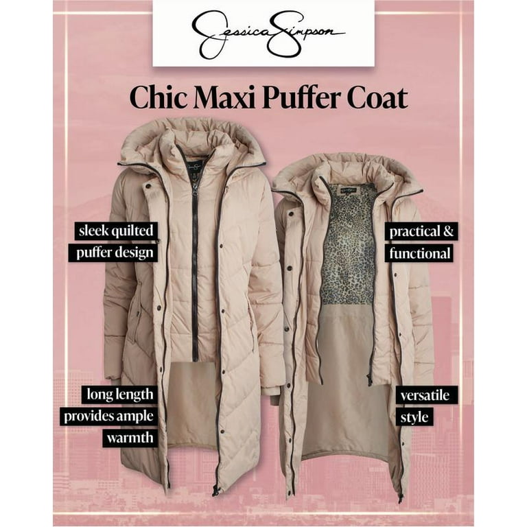 Jessica Simpson Women's Long Vestee Puffer Coat with Hood Jessica Simpson Women's Long Vestee Puffer Coat with Hood