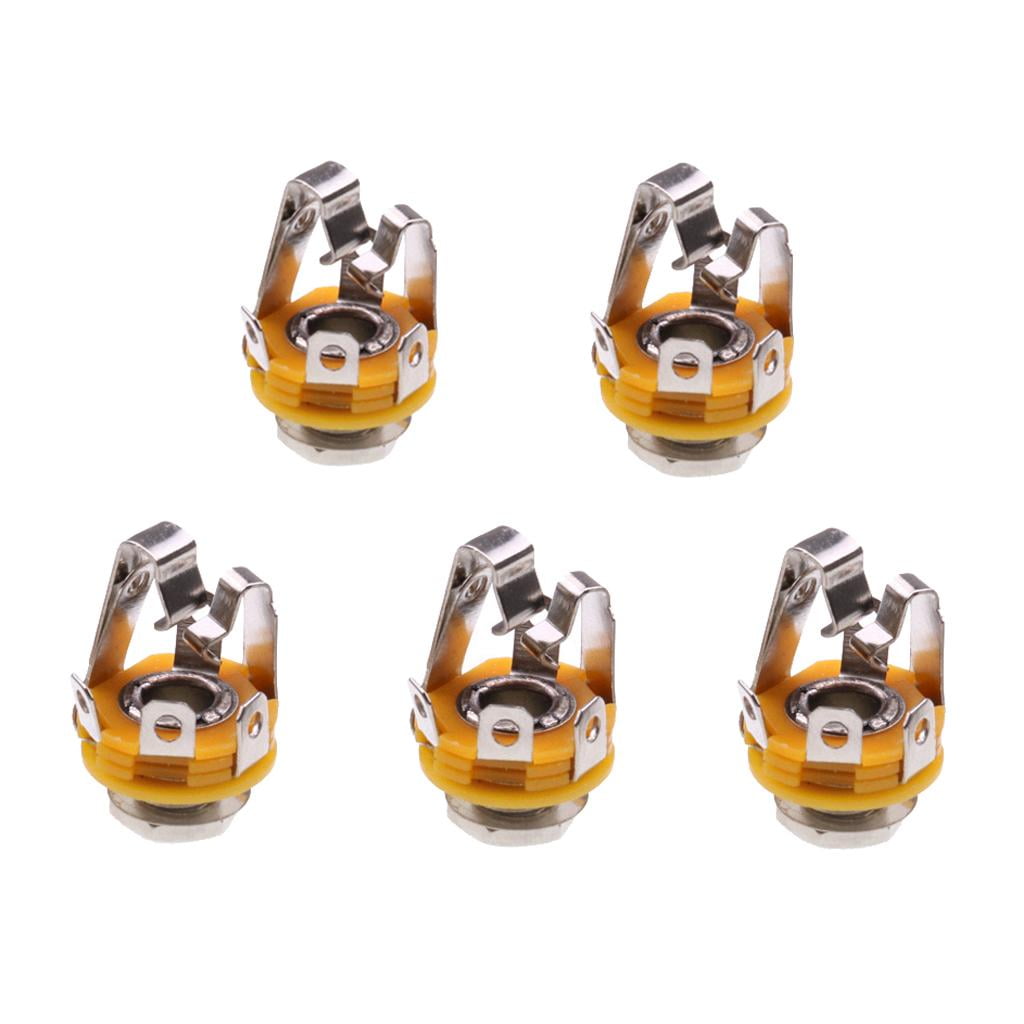 Pack of 5 Electric Guitar/35mm Input Output Sockets Musical Instrument ...