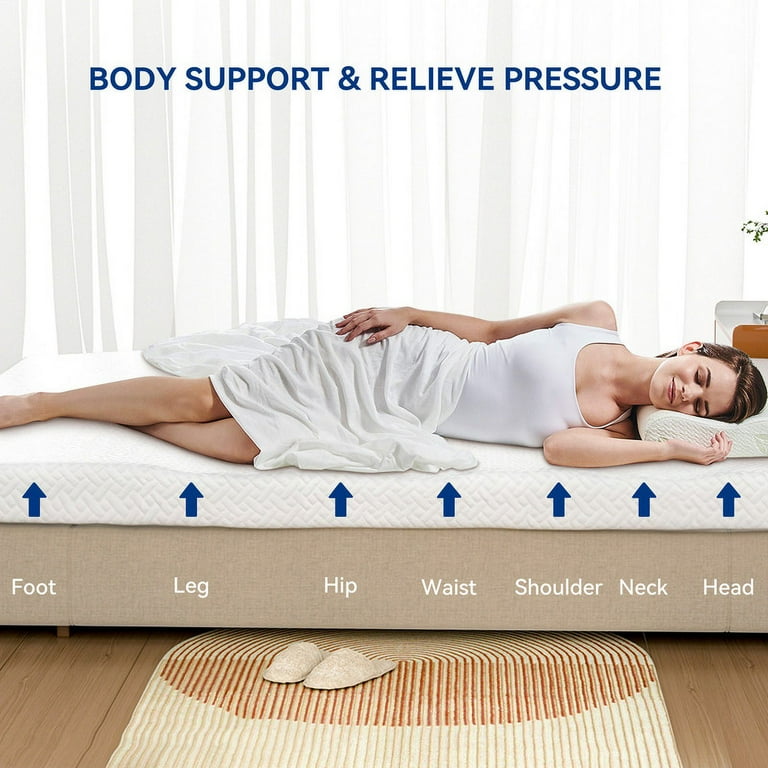 Hawsaiy 3 inch Memory Foam Mattress Topper Twin Size Gel Memory Foam Cooling Mattress Topper Mattress Pad Cover for Back Pain Bed Topper with Washable Cover