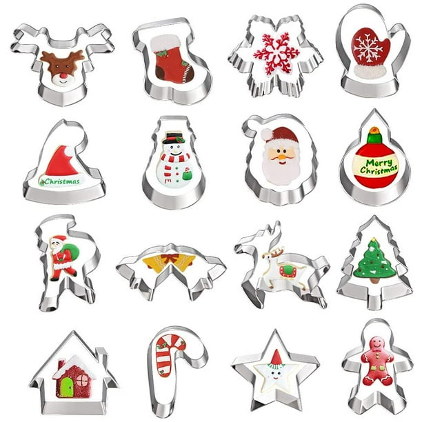 Christmas Cookie Cutters, HTAIGUO 16 Pcs Holiday Cookie Cutters ...