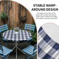 Fitted Tablecloth for Round Table, Navy Blue and White Grid Table Cover ...