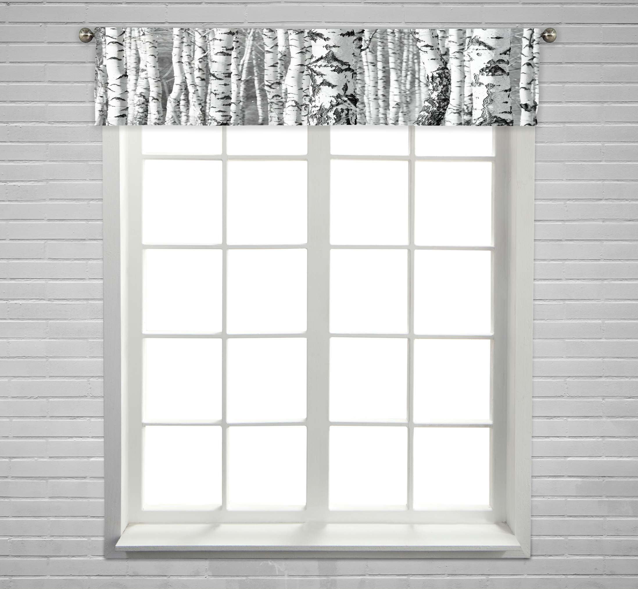 ECZJNT birch trees trunks black white natural Window Curtain Valance ...
