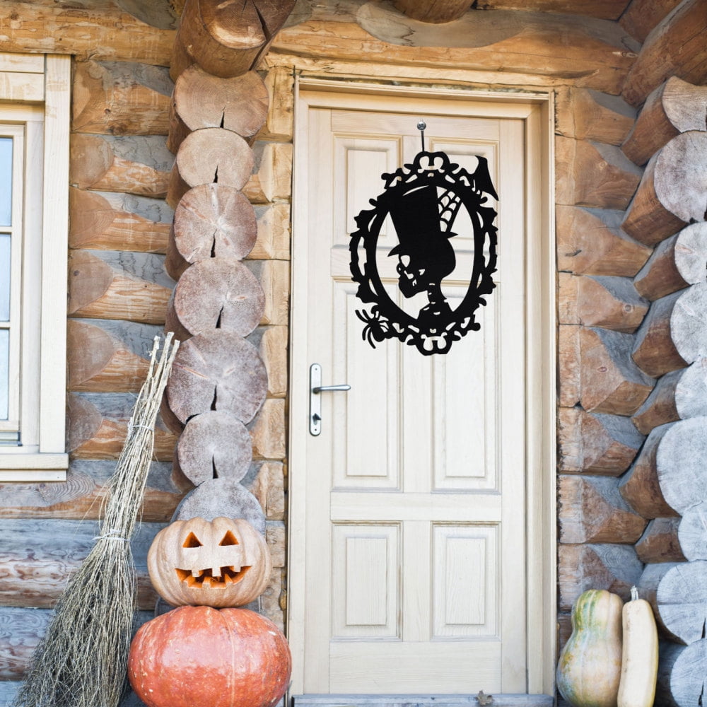 Halloween Door Sign The Witch Is In Sign Black Words Halloween Door ...