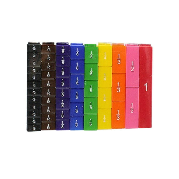 pitrice 51 Pack Rainbow Fraction Blocks Tower Cube Math Education Kit ...