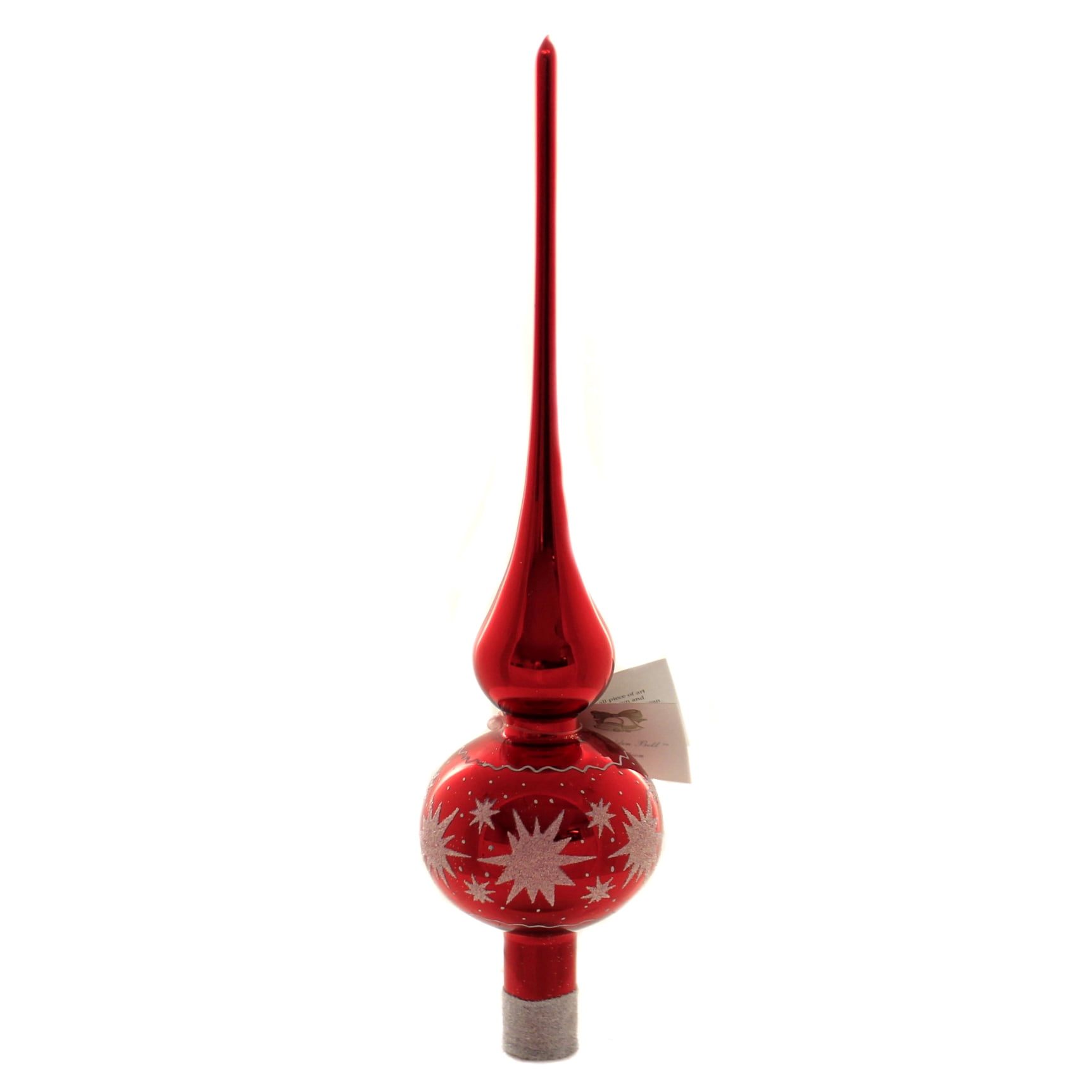 Golden Bell Collection RED SNOWFLAKE FINIAL Tree Topper Czech Christmas ...