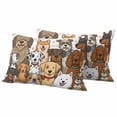 Cartoon Lovely Puppies Dogs Waterproof Throw Pillow Covers Set of 2 ...