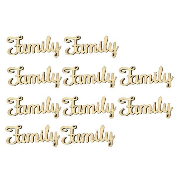 3x Wood Pieces Family Letters Decoration Crafts, DIY Wooden ...