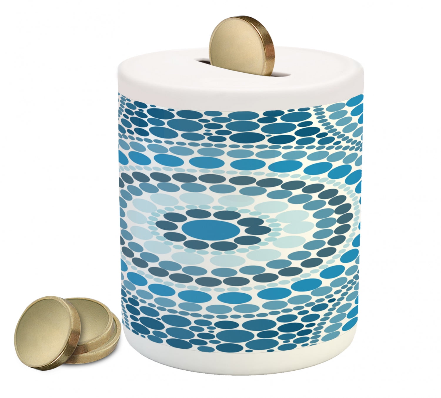 Geometric Piggy Bank, Concentric Circles Mosaic Tiles Consist of ...
