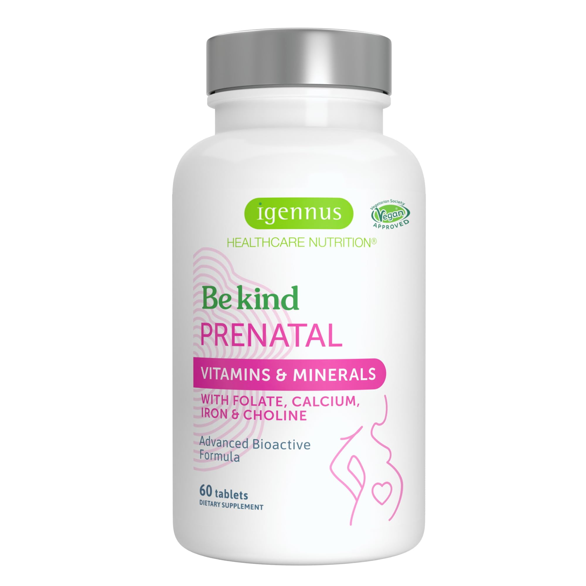 Multivitamínico prenatal Igennus Metilado para mujeres 60 comprimidos ...