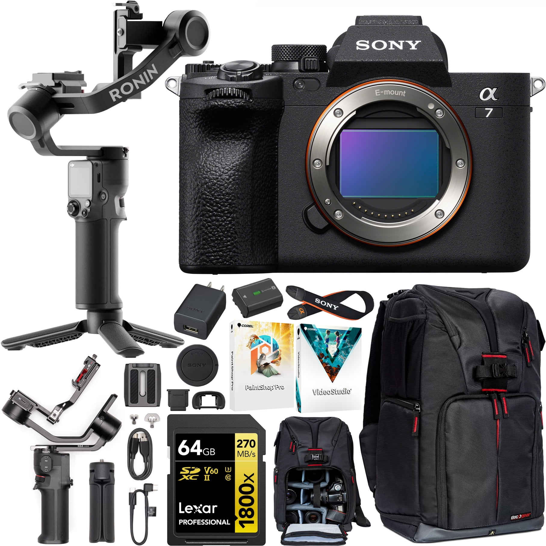 Sony a7 IV Full Frame Mirrorless Camera Body ILCE-7M4/B Filmmaker's Bundle Including DJI RS 3 ...