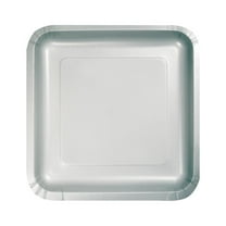 Square Paper Plates, 7 in, Silver, 16ct - Walmart.com