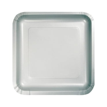 Square Paper Plates, 7 in, Silver, 16ct - Walmart.com