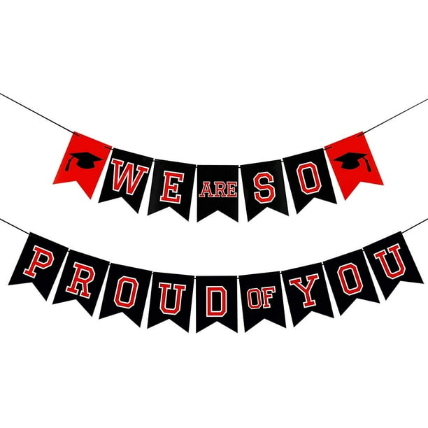 Red and Black Graduation Party Supplies 2021- We are So Proud Of You ...