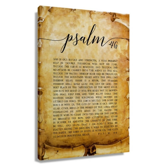 Vintage Psalm 46 Wall Art Bible Verse Poster Decorative Painting Canvas ...