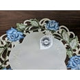 Doily Boutique Round Doily Embroidered with Victorian Blue Roses on ...