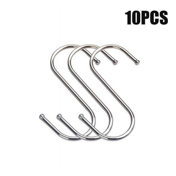 POINTERTECK 10pcs S Hook Stainless Steel Hook Barbecue Hook Hanging ...