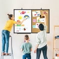 AGCAN Whiteboard Cork Board Combo 35" x 23" Magnetic Dry Erase Bulletin ...