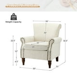 Elegant Traditional Wingback Accent Chairs, Wood Legs, Upholstered Sofa ...