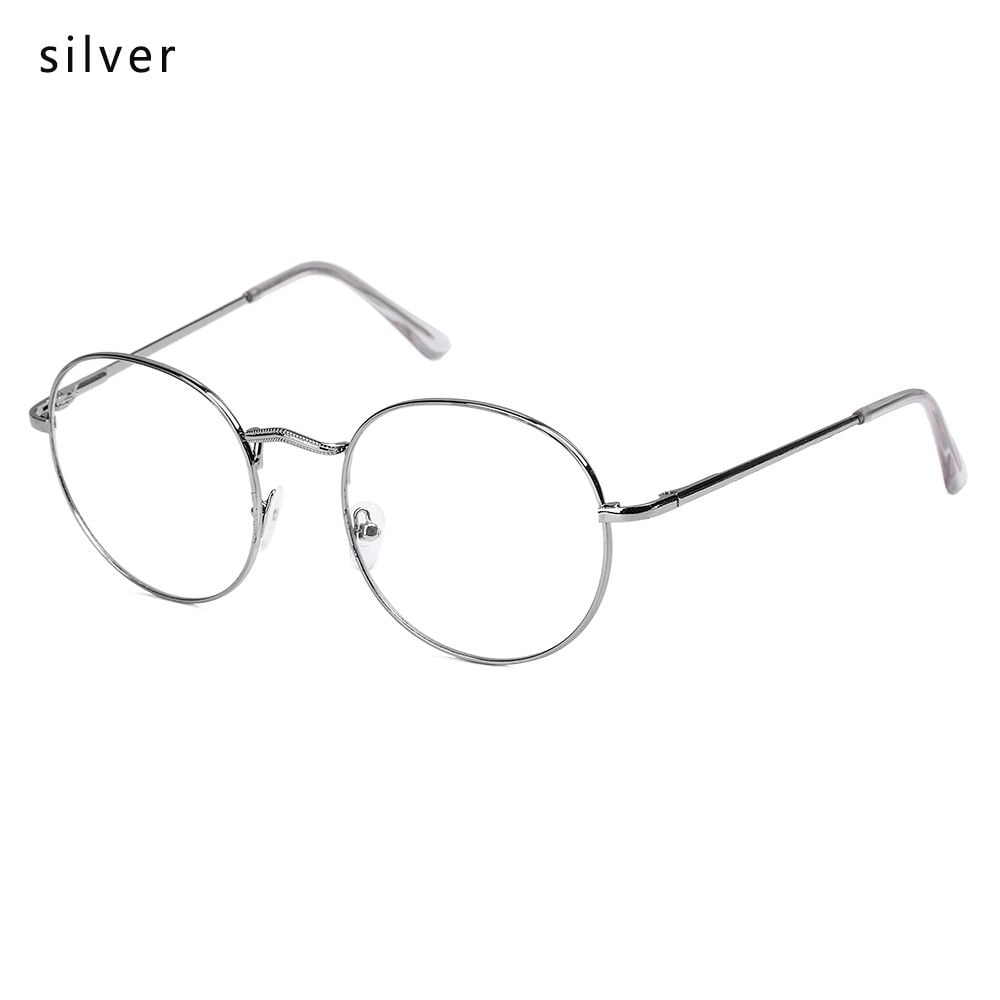 Hot Sale Big Round Thin Rim Silver Lightweight Titanium Optical ...