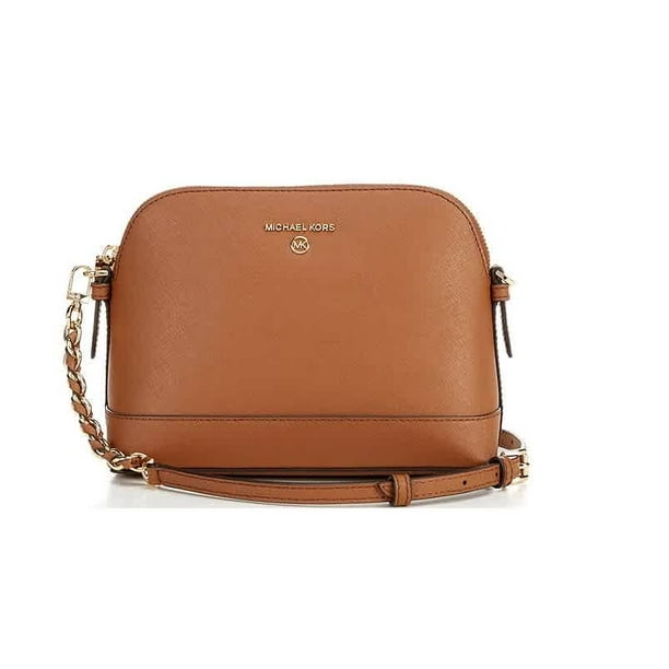 Michael Kors Large Brown Saffiano Leather Dome Crossbody Bag - Walmart.com